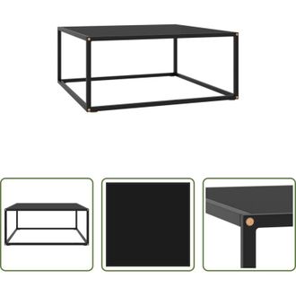 vidaXL Couchtisch Schwarz - Couchtisch Schwarz mit Schwarzem Glas 80x80x35 cm
