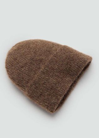 Mango Bonnet maille c&ocirc;tel&eacute;e marron - Femme - Taille unique - MANGO