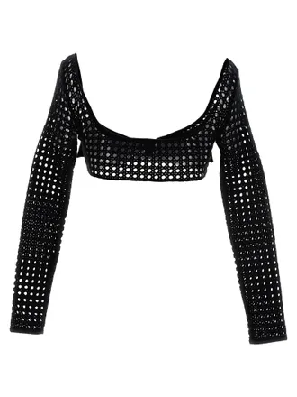 Giambattista Valli Macram&eacute; Bow Blouse - Black