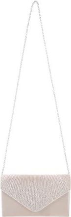 Garneck Pochette de Soir&eacute;e en Satin avec D&eacute;corations Multicolores Taille Compacte Couleur Abricot Paquet &Eacute;l&eacute;gant pour Mariage et F&ecirc;te Pochette Femme pour C&eacute;r&eacute;