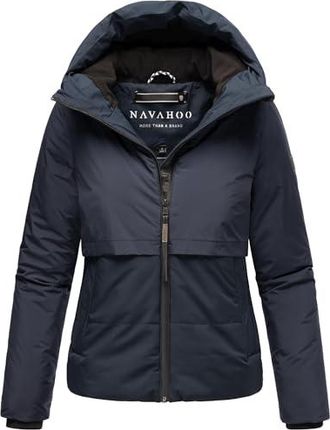 Navahoo Veste dhiver chaude matelassée pour femme avec doublure en polaire et capuche motif poussins damour XS-XXL, bleu marine, M
