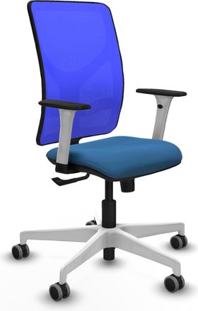 Piqueras y Crespo B&uuml;rostuhl 8H mit wei&szlig;en und schwarzen Armlehnen, h&ouml;henverstellbare Lendenwirbelst&uuml;tze, ausgestattet mit 3 Positionen und Schneideschaum, Blau/Hellblau