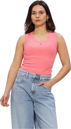 Tommy Jeans TJW Essential Rib Tank Ext - - Tops - Damen - Rosa - XS