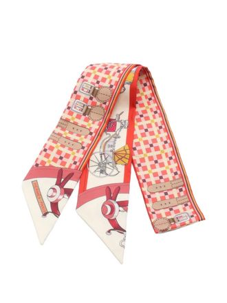 Hermès foulard Twilly Les Voitures Nouvelles (années 2010) - Rouge