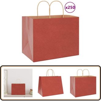 vidaXL vidaXL Papiertragetaschen 250 Stk. mit Henkeln Rot 32x22x24 cm
