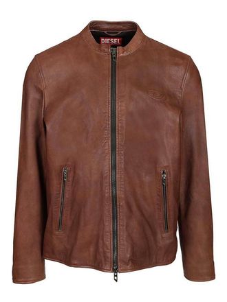 Diesel Blouson En Cuir - Marron