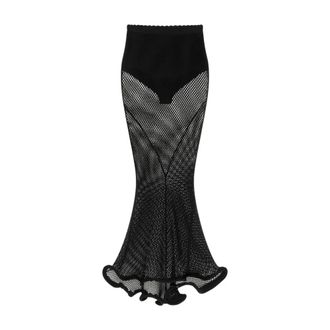 Givenchy Midi Kickback Rock in Mesh - - Skirts - Damen - Schwarzk - M