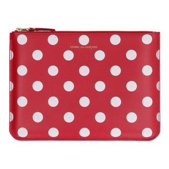 Comme Des Gar&ccedil;ons Polka Dot Zip Pouch - - Accessories - unisex - Rot - ONE SIZE