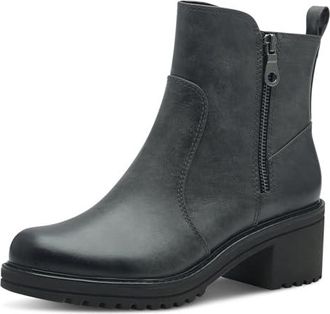 Marco Tozzi Bottines à talon véganes pour femme avec fermeture éclair, Gris foncé, 41 EU