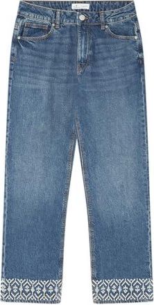 Springfield 5.t. Jeans Bordado Bajo, Bleu Acier, 34 Femme