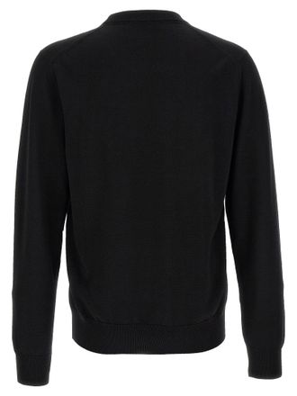 Dolce & Gabbana Crest-Embroidered Virgin Wool Sweater - Black