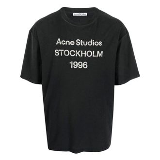 Acne Studios Homme, Tops, Noir, Taille: S/M T-shirt Graphique &Eacute;l&eacute;gant