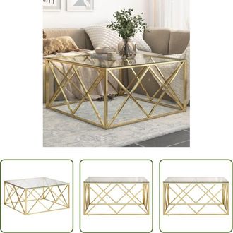 vidaXL vidaXL Edelstahl - Couchtisch Golden Edelstahl und Hartglas