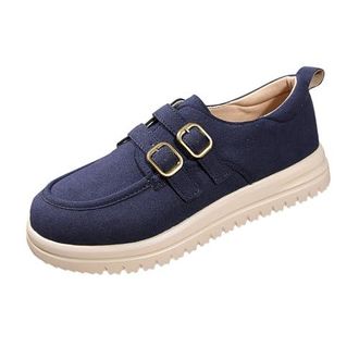 Generic Mocassins d&eacute;contract&eacute;s et confortables pour femme - &Eacute;l&eacute;gants et polyvalents - Boucle ronde - Confortables - Large largeur - Chaussures de marche, de t