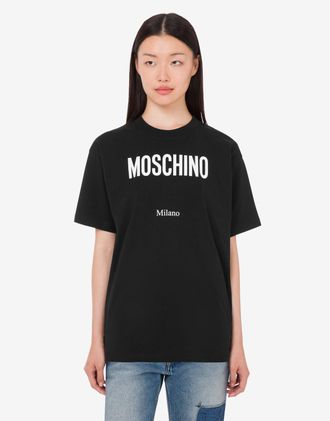 Moschino T-shirt en jersey de coton biologique imprimé - Noir