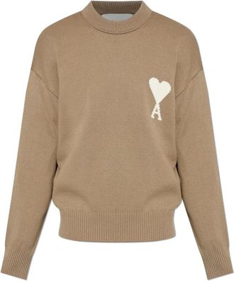 Ami Homme, Pulls, Brun, Taille: 3XL Logo Sweater