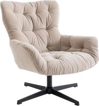Vente-Unique Vente-unique - Fauteuil pivotant en tissu beige ophelie