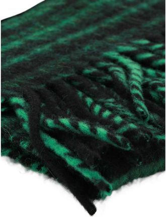 Marni Virgin Wool Checked Scarf - Green