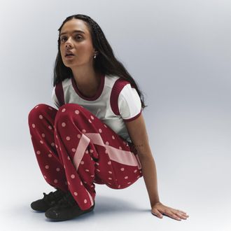 Puma Pantalon en maille &agrave; pois T7 Femme, V&ecirc;tements, Rouge, XL