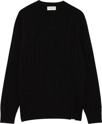 Roy Rogers Rundhals-Pullover mit Zopfmuster - - Knitwear - Herren - Schwarzk - XL