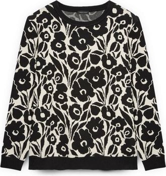 Fiorella Rubino Femme, Pulls, Noir, Taille: 40 FR Pull ras du cou avec imprim&eacute; floral