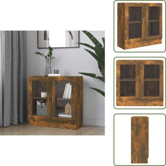 vidaXL Vidaxl - Vitrinenschrank R&auml;uchereiche 82,5x30,5x80 cm Holzwerkstoff - B&uuml;cherregal - Vitrinenschrank - Wohnwand - Regal - Sideboard