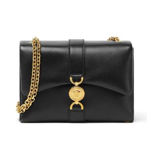 Versace Schwarze Lammleder Ketten Schultertasche - - Bags - Damen - Schwarzk - ONE SIZE