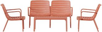 DRAWER Salon de jardin 4 places en r&eacute;sine - Terracotta - Moro