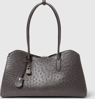 Stella McCartney Ryder Ostrich Laptop Tote, Woman, Slate