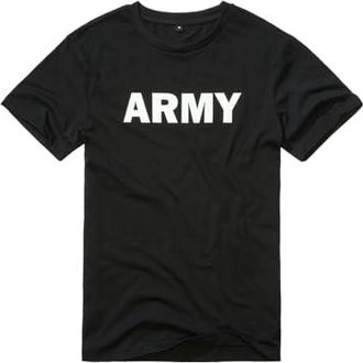 Brandit T-Shirt Militaire Homme T-Shirt Manches Courtes Noir XL 100% Coton Regular/Coupe Standard