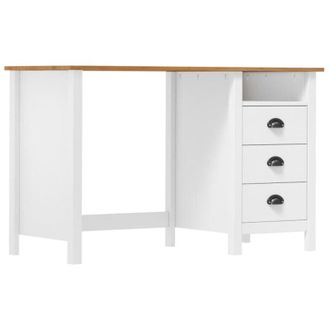 vidaXL Vidaxl - Bureau enfant 120x50x74 cm - 3 tiroirs en pin massif - Design &eacute;l&eacute;gant pour chambre d&eacute;tude - Facile &agrave; nettoyer
