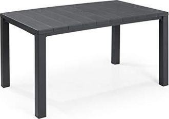 Keter ALLIBERT JARDIN Tisch Julie, Holz, 4 bis 6 Personen, Graphit