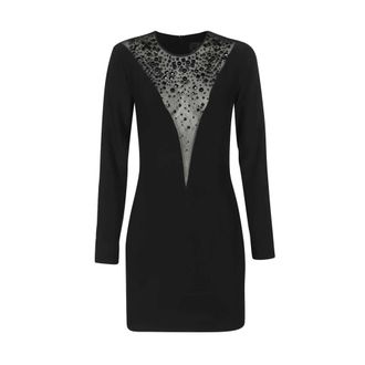 John Richmond Kleid mit Nieten und langen &Auml;rmeln - - Dresses - Damen - Schwarzk - M
