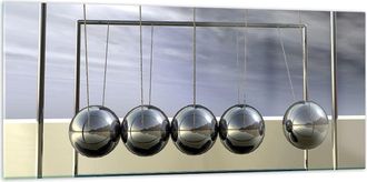 Arttor Wandbilder Dekoration Wohnzimmer Chrom Kugeln Wissenschaft Panorama Bilder auf Glas 120x50cm Glasbild Schlafzimmer K&uuml;che Wand Kunstdruck Art Gro&szlig; Wand