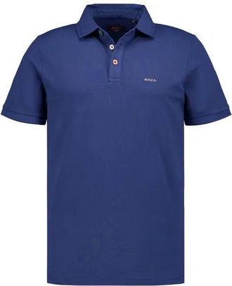 N.Z.A. Herren Polo-Shirt blau Baumwoll-Piqu&eacute;