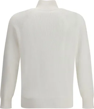 Brunello Cucinelli Ribbed Cotton Sweater - White