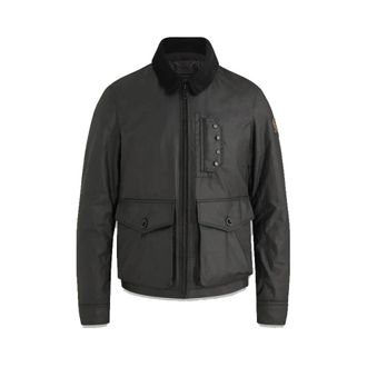 Belstaff Schwarze Range Jacke mit Schaffellbesatz - - Jackets - Herren - Schwarzk - XL