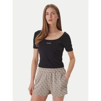 Guess T-Shirt V6GP04 K2969 Schwarz Slim Fit