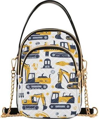 Mnsruu Sacs à bandoulière pour femme avec motif pelleteuse, sac à dos à bandoulière avec sangle réglable