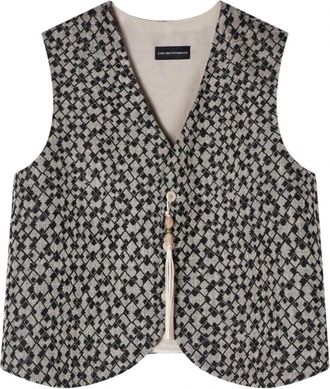 Emporio Armani Weste aus Jacquardgewebe mit ethnischem Rautenmuster - - Suits - Herren - Beige - M