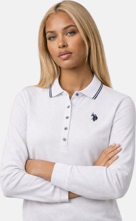 U.S.Polo Association Poloshirt USDaance Damen Langarm - Longsleeve Polo aus Baumwolle Langarm Poloshirt mit Knopfleiste und Logostickerei