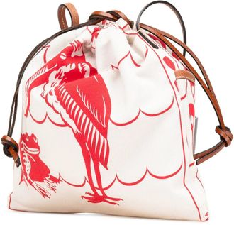 Loewe Hobo Bags - William de Morgan Small Anagram Canvas Drawstring - Gr. unisize - in Wei&szlig; - f&uuml;r Damen