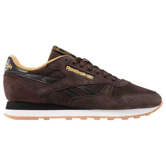 Reebok Unisex Classic Leather Sneaker,Dark Matter Black Khaki Brown,34 EU