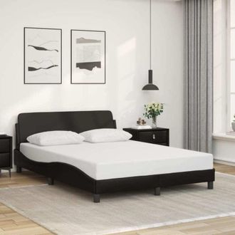 vidaXL Cadre de lit avec t&ecirc;te de lit Noir 140x190 cm Similicuir