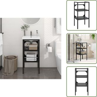 vidaXL Badezimmer Waschtischgestell Schwarz 40x38x83 cm Eisen - Badezimmerm&ouml;bel - Waschtischgestell - Schwarzes Waschtischgestell - Unterw&auml;scheschrank