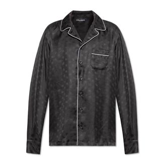 Dolce & Gabbana Seidenshirt mit Tasche - - Shirts - Herren - Schwarzk - XL