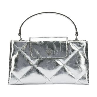 Tory Burch Femme, Sacs, Gris, Taille: ONE Size Kira Diamond-Quilted East-West Top Handle Bag