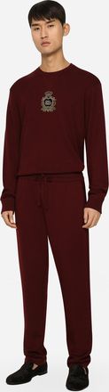 Dolce & Gabbana Jogginghose Aus Woll- Und Kaschmirstrick - Mann Hosen Und Shorts Bordeaux Wolle 54