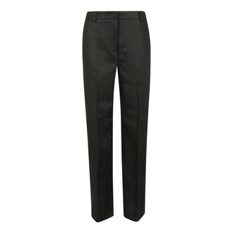 Max Mara Femme, Pantalons, Noir, Taille: 40 FR Wkdmalizia Linen Canvas Pantalons
