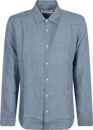 Orlebar Brown Homme, Chemises, Bleu, Taille: M Chemise &agrave; Manches Longues Boutonn&eacute;e Coupe Ajust&eacute;e